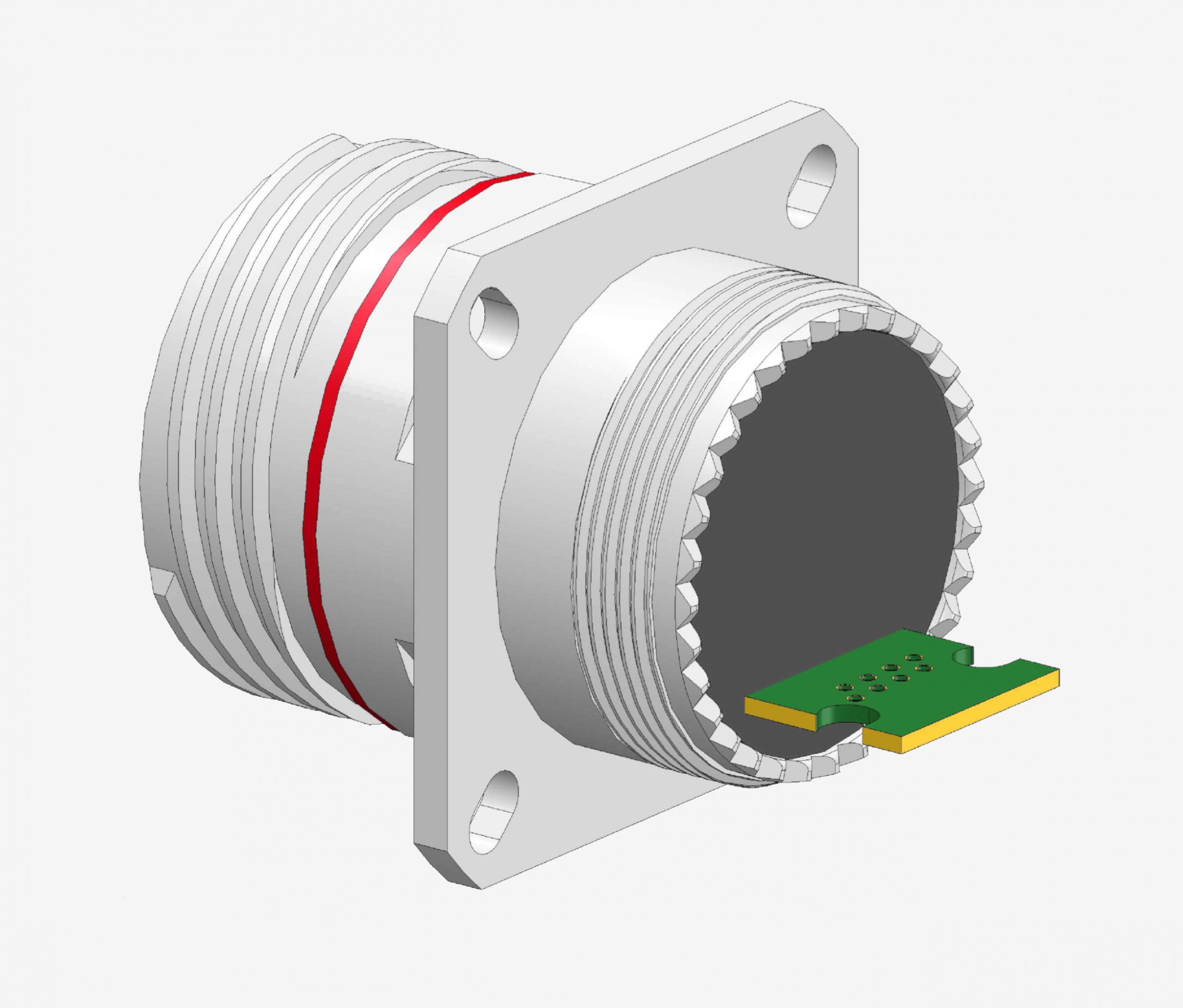 RJ45 PCB – Square Flange – EMCA Connector